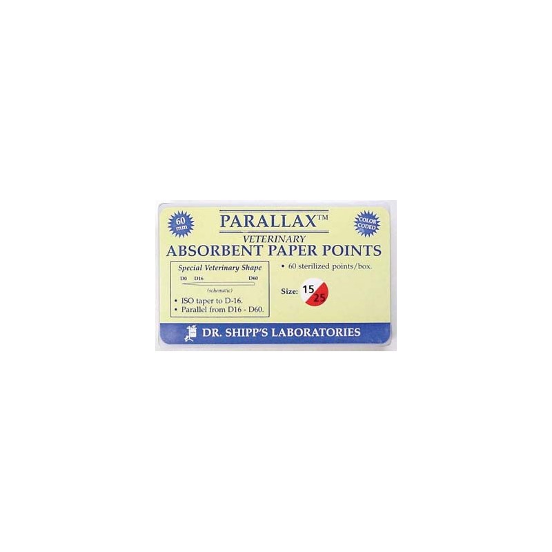 Parallax paper point 60mm Set (15-140) 20 ea sz - Shipps Dental and ...