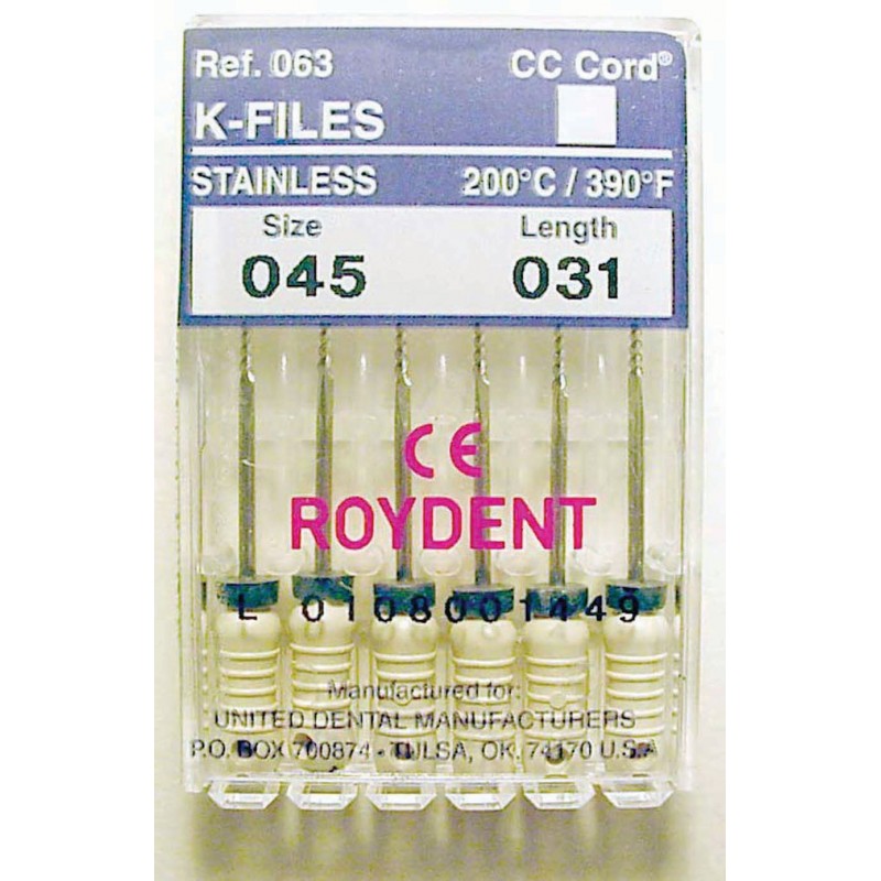 K-Files (31 mm) size 45 (6 pk.) - Shipps Dental and Specialty Products